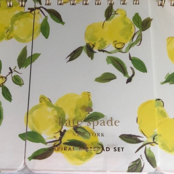 kate spade | Office | Kate Spade Lemon Spiral Notepad Set Of 3nwt ...